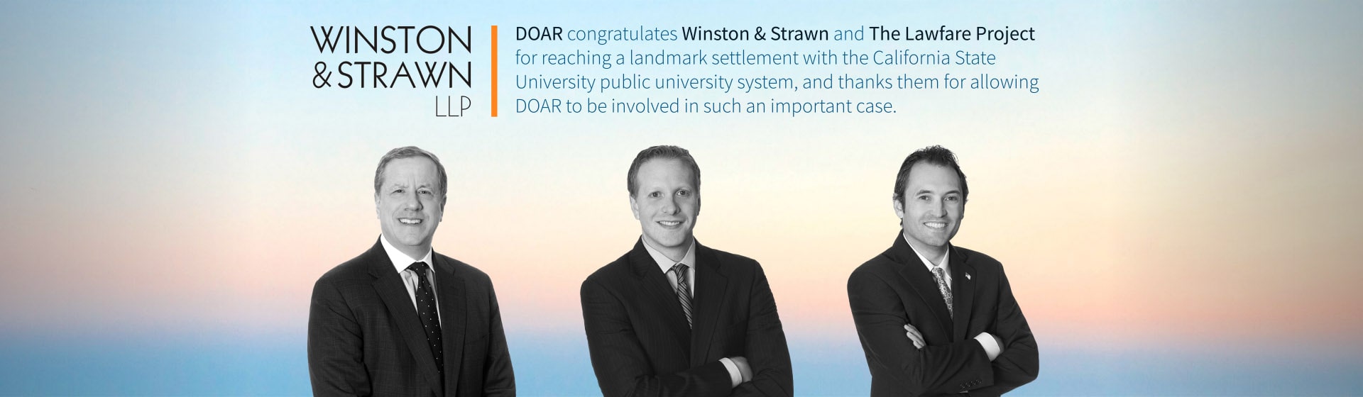 DOAR congratulates Winston & Strawn and The Lawfare Project - DOAR
